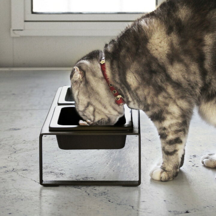 ペットフードボウルスタンドセット トール tower おしゃれ ペット用食器 セット エサ台 水入れ ペットフード 水 フードボウル 高さ10cm 山崎実業 4744 4745 定番の冬ギフト