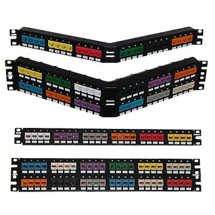 パンドウイット シールド対応モジュラーパッチパネル枠 アングルタイプ 24ポート(発注数:10個)(品番:CPA24BLY)『8257252 ...