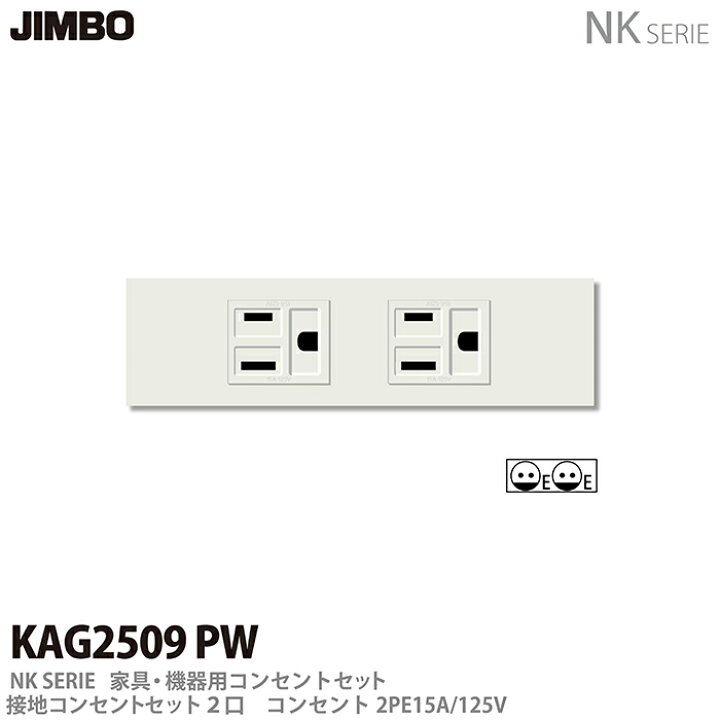 神保電器 家具 機器用 接地コンセント 2口 【代引可】