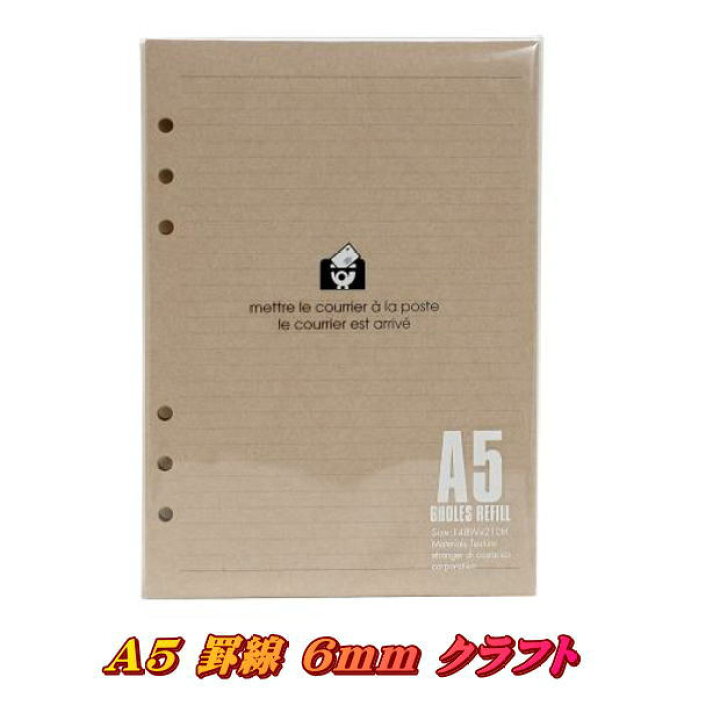エトランジェディコスタリカ リフィル A5 6穴 6mm A5RF-D-01 ホワイト 100枚 推奨
