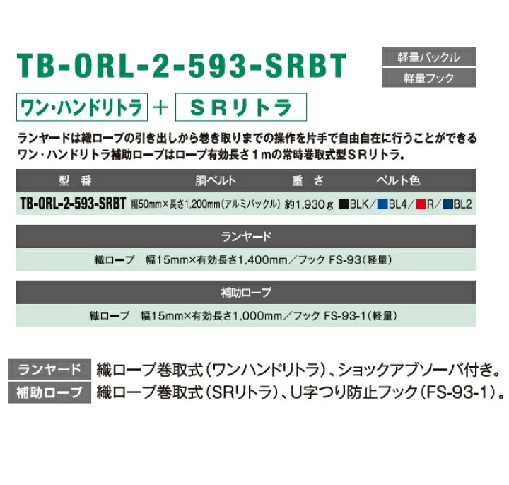 【SALE／90%OFF】 藤井電工 新規格 胴ベルト型安全帯 ワンハンドリトラ 紺 Lサイズ TB-ORL-OT593-BL2-L ツヨロン 墜落制止用器具 安全 yoshiyuki0804 ...
