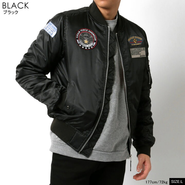 MA-1ジャケットフライトジャケットジャンパーアウタータグメンズアウターMA1ブルゾンワッペン付きメンズファッション秋冬ミリタリ 最大45%OFFクーポン