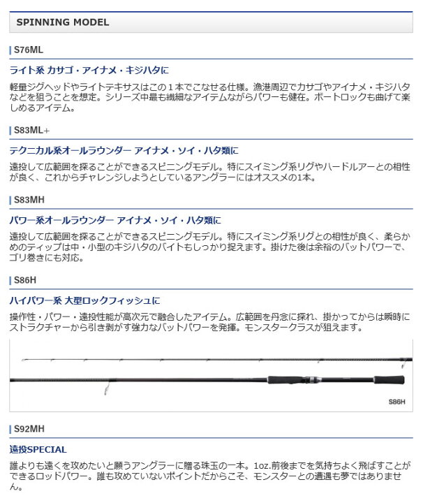 シマノ ロッド 19 ハードロッカー BB B76M 【送料無料（一部地域を除く）】