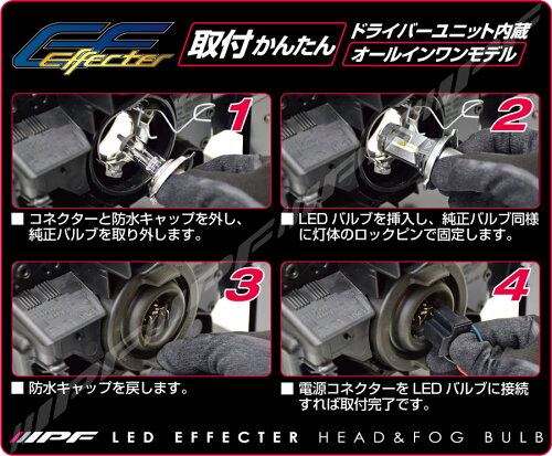 【楽天市場】IPF LED エフェクター ヘッド＆フォグ バルブ 4000 Kシリーズ H4【E142HFB】| アイピーエフ ヘッドライト フォグランプ EFFECTERシリーズ ランプ ...