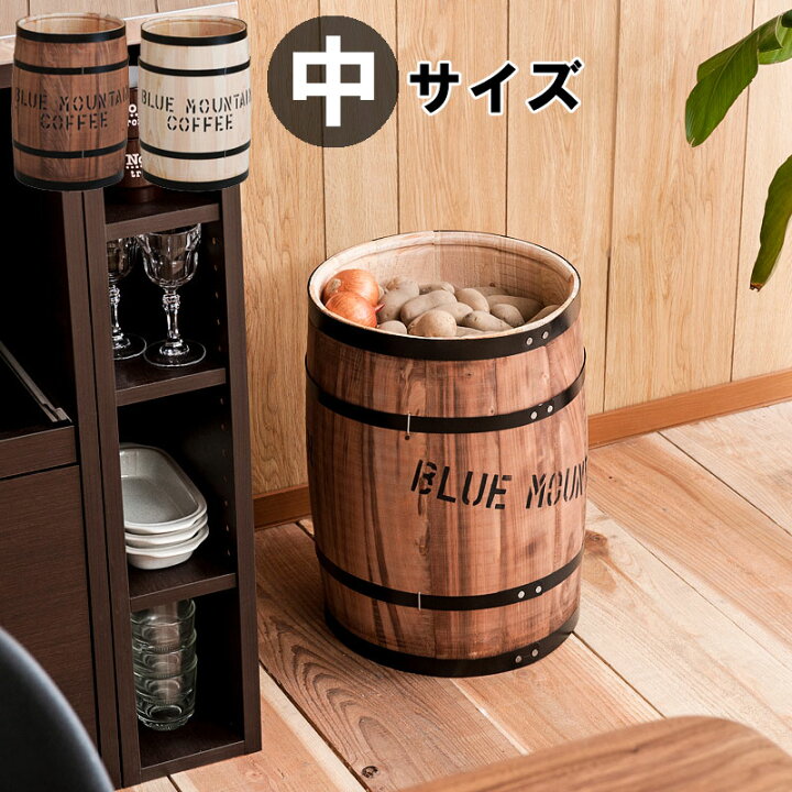 Tosaショッピング収納 中サイズ 日本製 天然木 小物入れ ヒノキ 檜 木樽 樽 木箱 ブラウン 材料、資材 Net