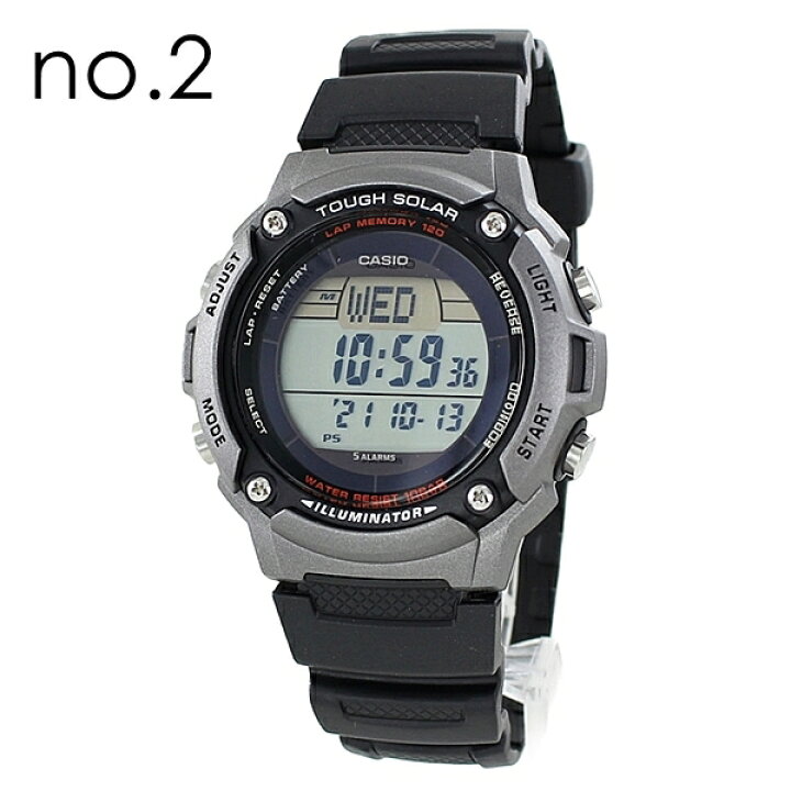 カシオ 腕時計 スポーツギア LAP MEMORY 120 ソーラー W-S200H-1BJF ブラック 即日発送