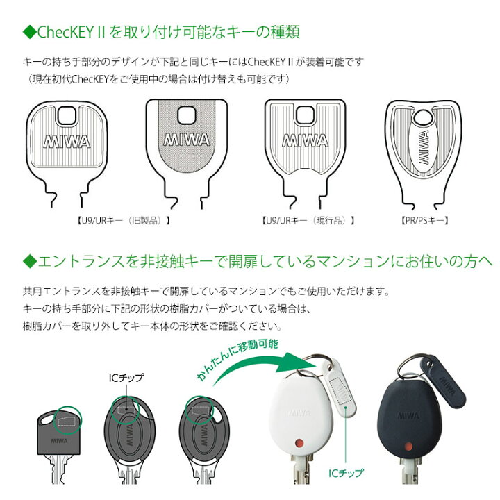 美和ロック MIWA ChecKEYII ホワイト E010808 79％以上節約