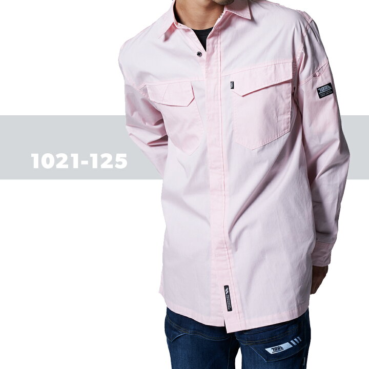 1021-125 比翼綿シャツ M〜3L カラー全5色 綿100％ ALL SEASON 新作製品、世界最高品質人気!