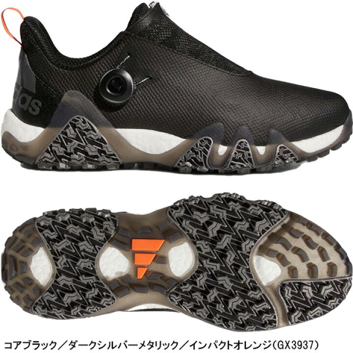 11 3まで10%OFFクーポンあり アディダス コードカオス ボア 2022 スパイクレス ゴルフシューズ ホワイト ネイビー GX3938 適当な価格