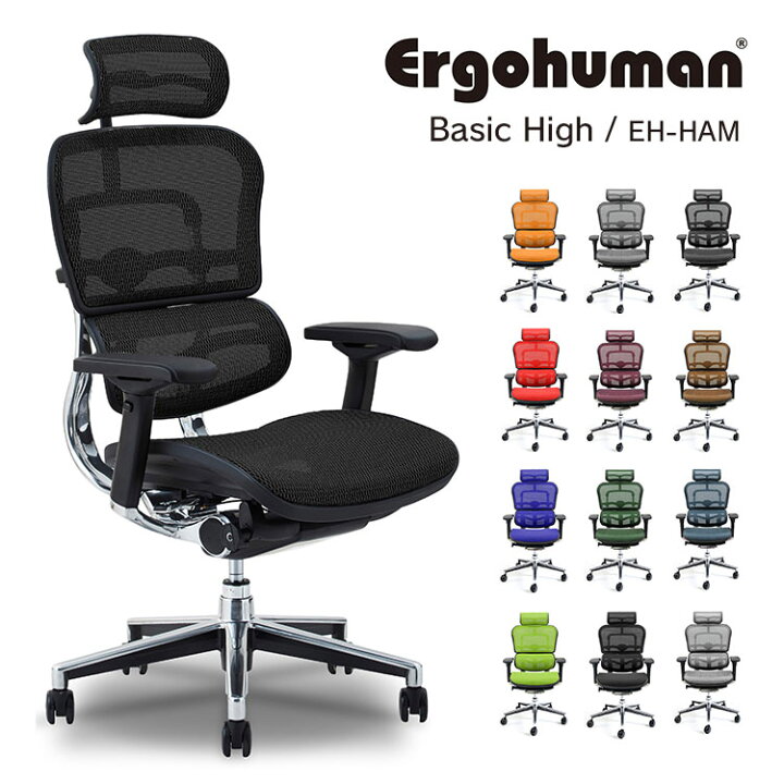 エルゴヒューマン ベーシック ハイブリッド ハイバック EH-HAM 定番から日本未入荷