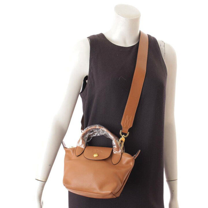 Longchamp ル プリアージュ キュイールトップハンドルバッグ ブラウン Longchamp ル プリアージュ キ ...