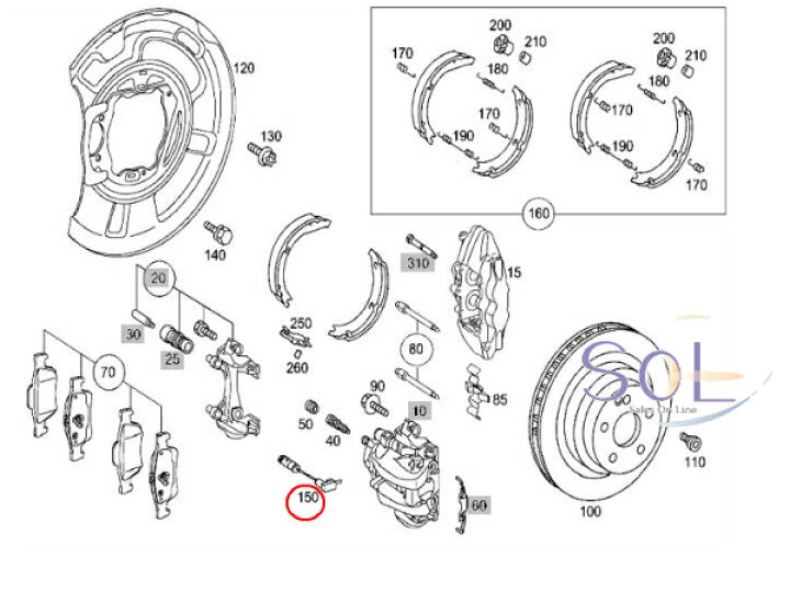 ベンツ W204 W207 リア ブレーキパッド 左右セット C180 C200 C250 C300 C350 E250 E300 E350 ...