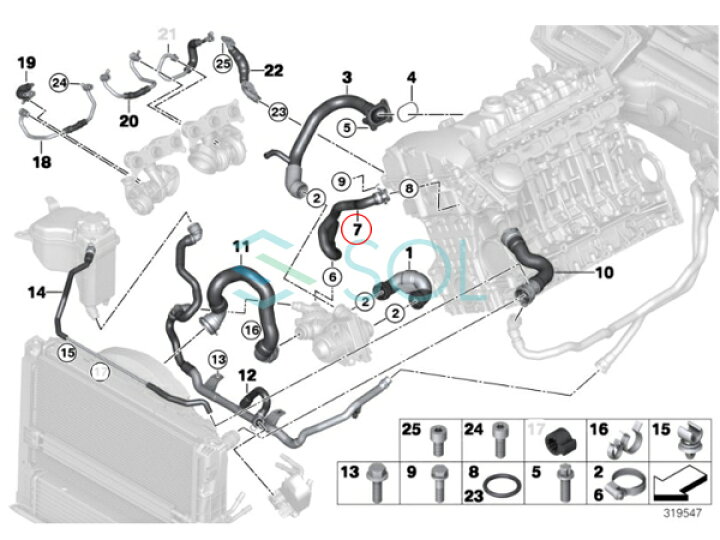 BMW E82 E88 E90 E91 E92 E93 E89 Z4 ラジエーターホース ウォーターホース クーラントホース 135i 335i 35i 11537541992 出荷締切18時 ...
