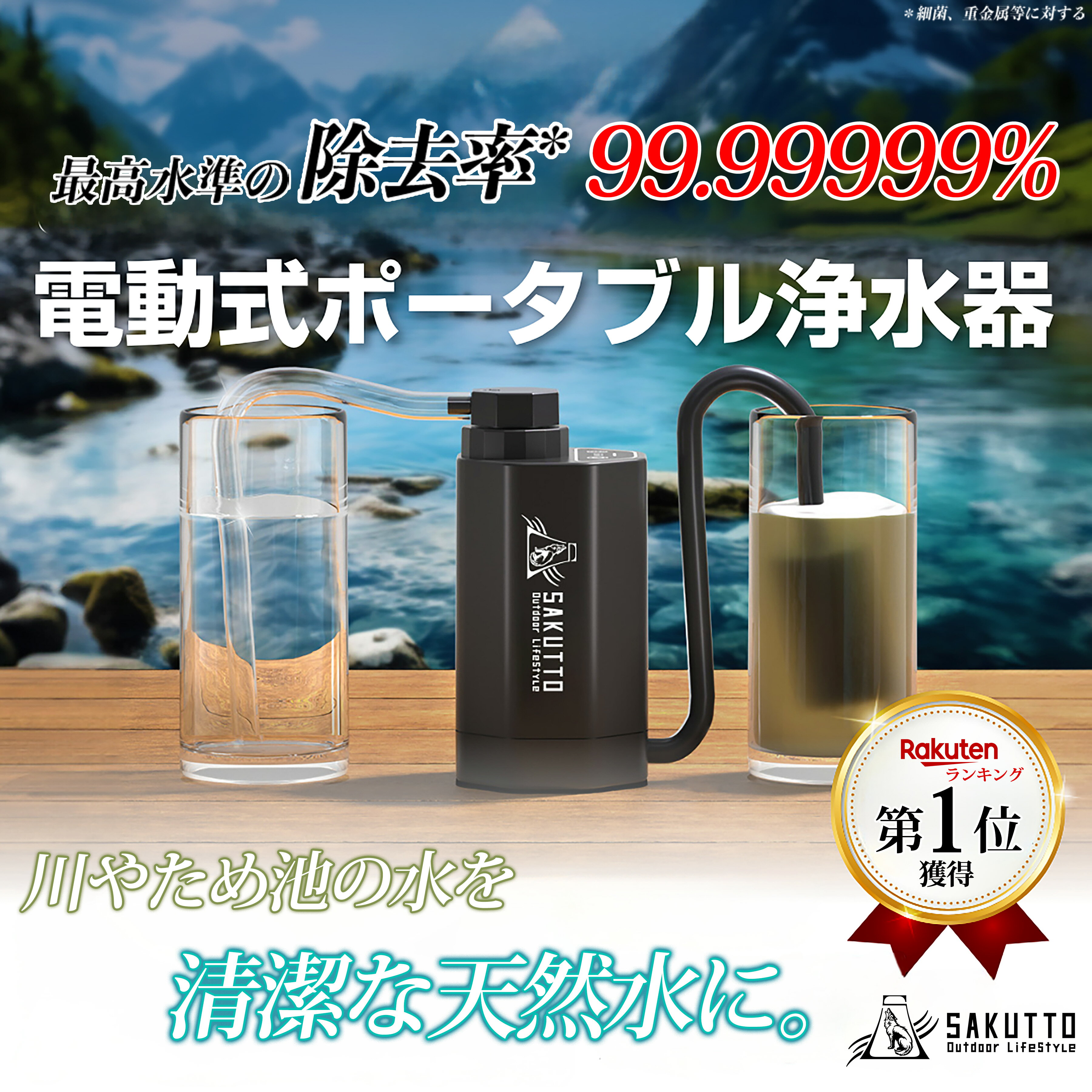 Sakutto 携帯浄水器 浄水器 濾過器 アウトドア 災害 日本正規品tbs冒険少年・脱出島で紹介