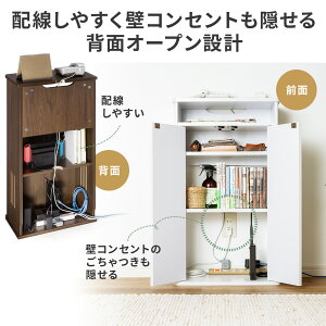 【楽天市場】ルーター 収納 ボックス ケーブルボックス 大型 モデム収納 ラック コード収納 木製 扉付 ファックス台 wi-fi 電話台 幅48cm ホワイト ケース キャビネット コード ...