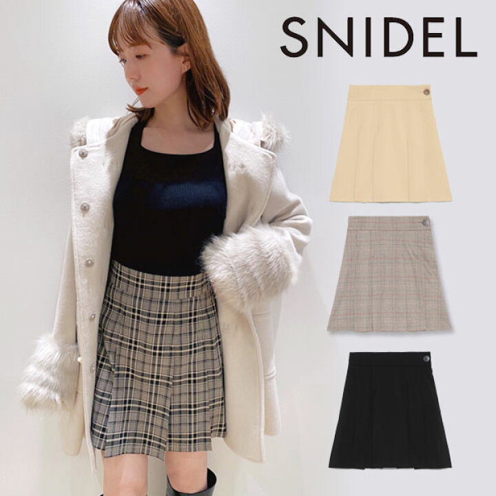 スナイデル SNIDEL 22秋冬 プリーツスカショーパン レディース ボトムス スカート パンツ ミニ丈 ショート丈 プリーツ ボタン シンプル チェック 定番 【半額】
