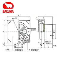 【楽天市場】バクマ工業 RE-100JF-BK 樹脂製角型レジスター 自然給気用 標準型 壁面取付用 ブラック：分電盤・架台・ドアホンのザイマ