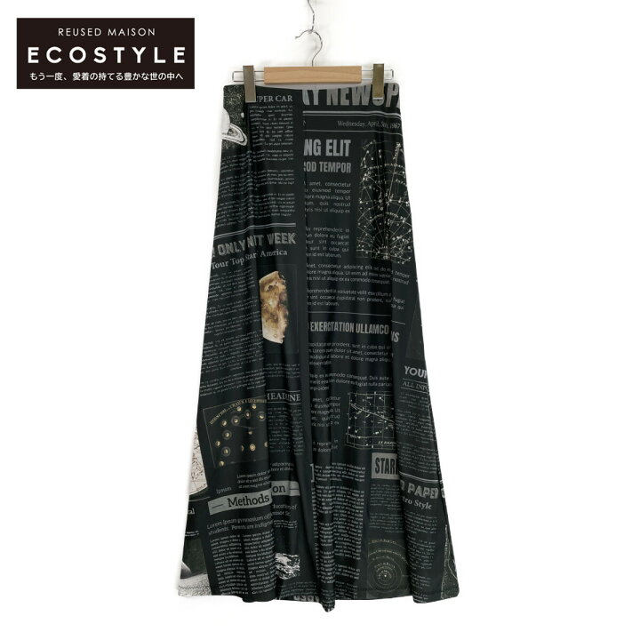 UND SPACE NEWSPAPER PRINT SKIRT - その他