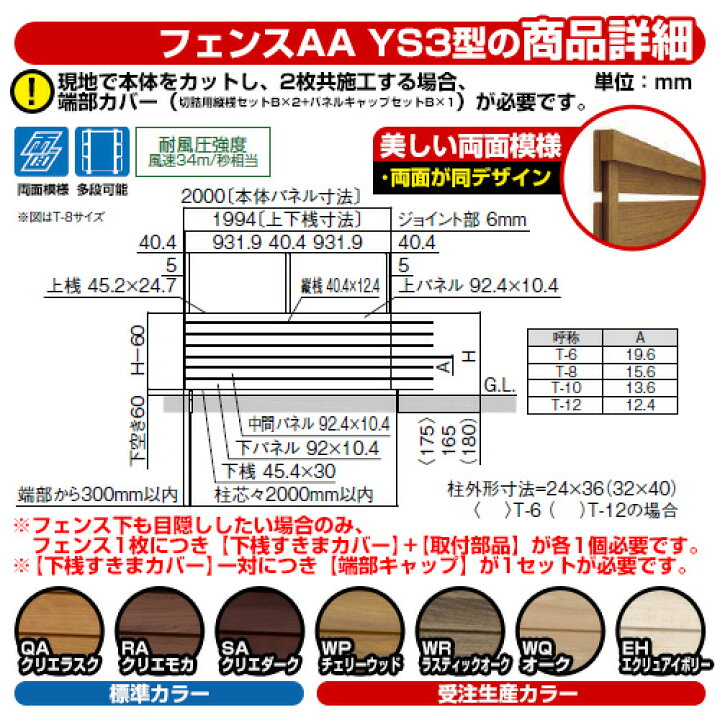 アルミフェンス 囲い フェンスAA YS3型 H1200タイプ T-12サイズ 専用オプション多段柱用ストレート継手Bのみ 多段柱施工時必要 LIXIL リクシル 【お得】