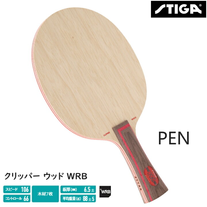 STIGA(スティガ) 卓球 ラケット クリッパーウッドWRB 中国式ペングリップ 2020-65ロベール ロット レ テール ド グレ ...