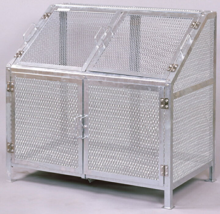 サンカ ダストBOX-S 中仕切り付 CS-01 メッシュゴミ収集庫 ダストボックス ゴミ保管庫 ゴミステーション ゴミ箱 屋外 ゴミ置き場 分別 大型 【SALE／78%OFF】