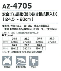 【楽天市場】アイトス タルテックス 安全靴 安全長靴（先芯あり）AZ-4705作業靴 AITOZ TULTEX 安全ゴム長靴 作業用長靴 ：作業服・鳶服・安全靴のサンワーク