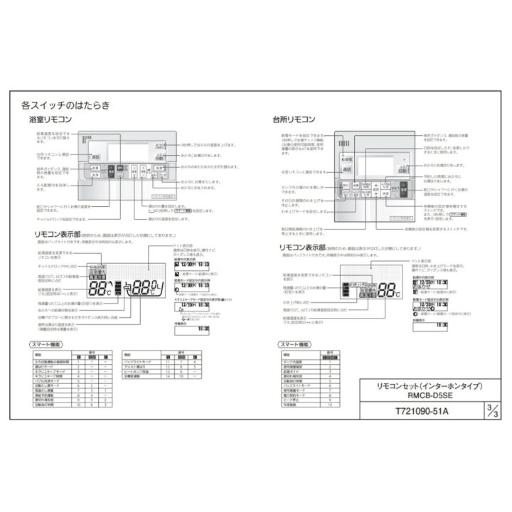 RMCB-D6SE三菱電機 エコキュート 部材EX Aシリーズ用リモコンセット セール商品