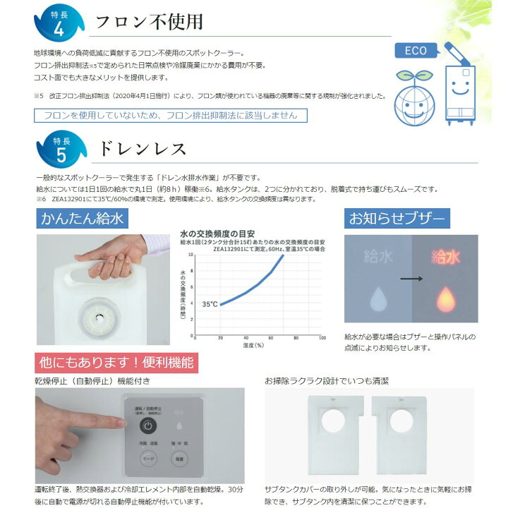 「直送」ブラザーエンタープライズ ZEA186101 排熱レス＆フロンレススポットクーラー”Pure Drive”首振りタイプ 季節・空調家電 ...