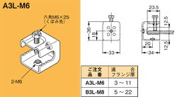 【楽天市場】A3L-M6 ネグロス 吊り金具 一般形鋼用支持金具：タロトデンキ