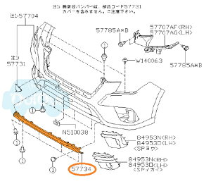 【楽天市場】※欠品中/納期未定※品薄状態※57734SJ080【スバル純正】フロントバンパーガード(シルバー加飾付)※樹脂製※ディフューザー ...
