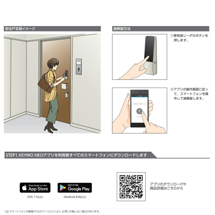 MIWA 美和ロック のピアック2PIACK II Smart ワンロック仕様 カードとテンキー式電気錠 FKLカード FLキーヘッド KEYMO.NEO等で解錠 BHタイプはオプション クラシック