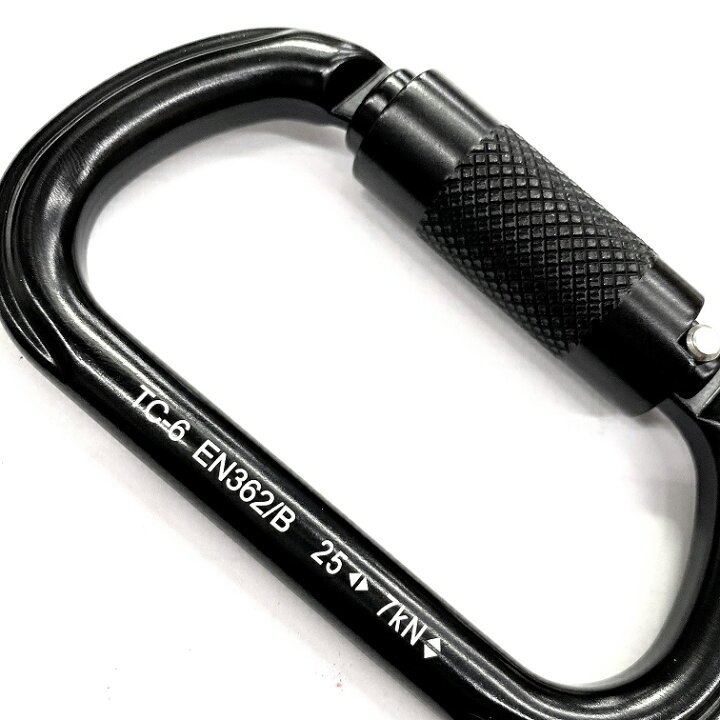 椿モデル TC-6 アルミカラビナO型 ツイストロック 黒 25kN SALE開催中