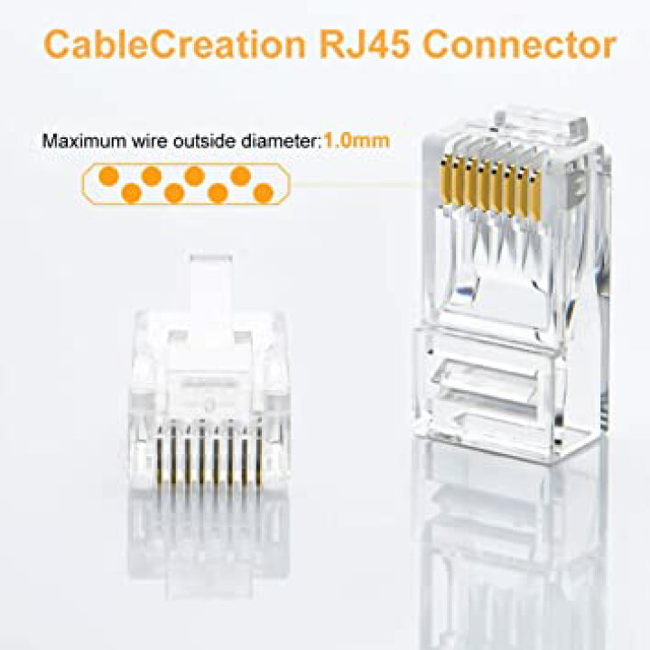 RJ45 CAT6 コネクタ LANコネクター モジュラ 自作用 モジュラプラグ 8極8芯 8P8C カテゴリ6 30個セット オープニング ...
