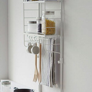 【楽天市場】【送料無料】あす楽 平安伸銅工業 SPLUCE 突っ張りキッチンラック スリムポールラック ハンガーset M ホワイト SPL-2 つっぱり キッチン 収納 棚 伸縮☆★：mono