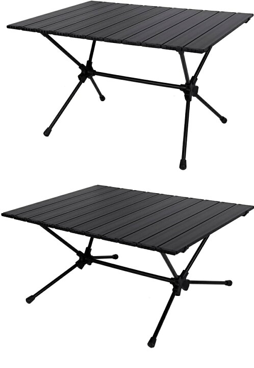 YOLER|ヨーラー ロールテーブル キャンプテーブル テーブル アルミ製 ロースタイル 2段階調節 コンパクト 折りたたみ 75x55cm アウトドア 小さく収納 キャンプ キャリーバッグ ...